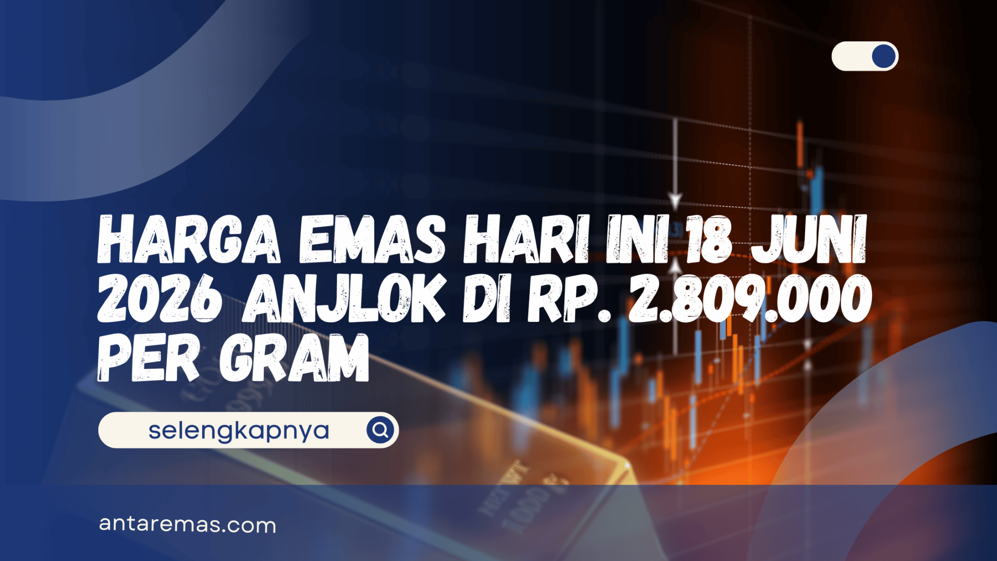 Harga Emas Hari Ini 18 Juni 2026 Anjlok di Rp. 2.809.000 Per Gram