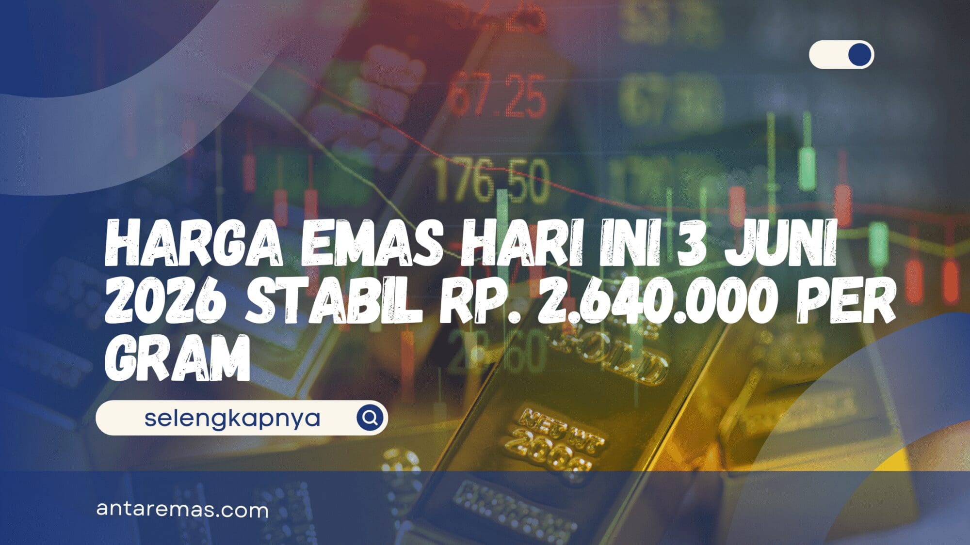 Harga Emas Hari Ini 3 Juni 2026 Stabil Rp. 2.640.000 Per Gram